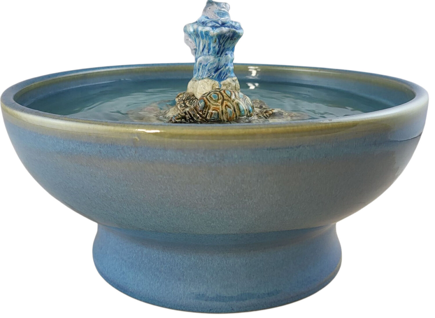 A beautiful cat water fountain with a raised drinking area for longhair ...
